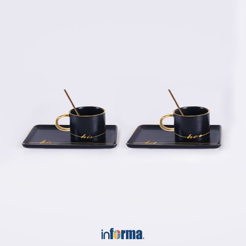 Jual Informa Appetite 220 ml Set 2 Pcs Cangkir & Piring - Hitam Cup ...