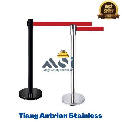 Jual Tiang Antrian Pembatas Stainless Pita 2M | Shopee Indonesia