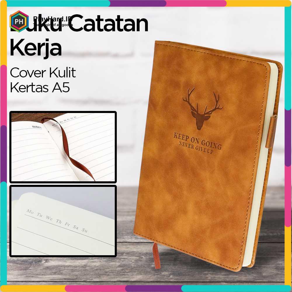 Jual Buku Catatan Harian Notebook Diary Cover Kulit 180 Lembar A5 ...
