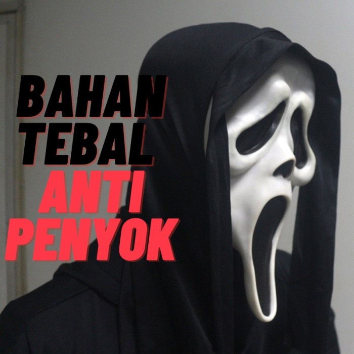Jual Topeng Scream Ghost Tebal Anti Penyok Hantu Seram Cosplay ...