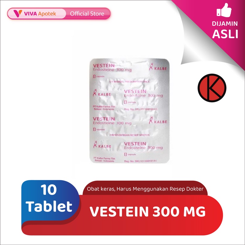 Jual Vestein 300 mg / Erdosteine / Pengencer Dahak / Bronkhitis (10 ...