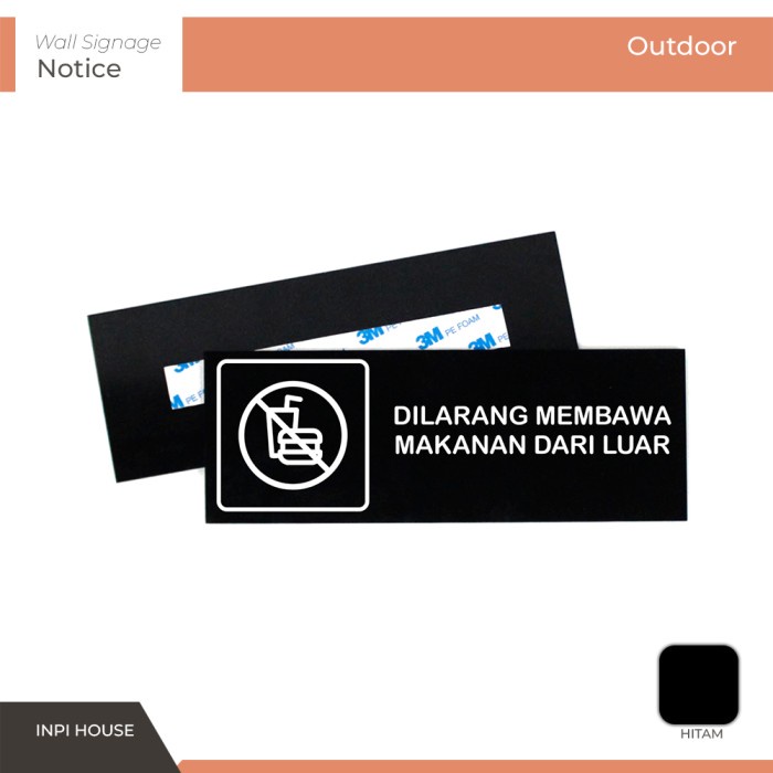 Jual Sign Board Dilarang Membawa Makanan Dari Luar - Cafe Sign - Wall ...