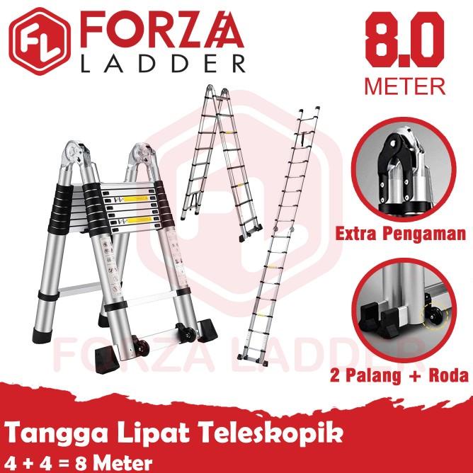 Jual Tangga Lipat Teleskopik 8 Meter Double Alumunium Telescopic 8 M ...