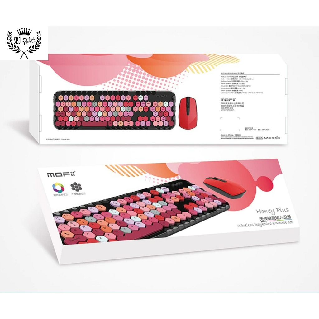 Jual Mofii honey plus Keyboard Mouse Combo Wireless 2.4G Honeycomb ...
