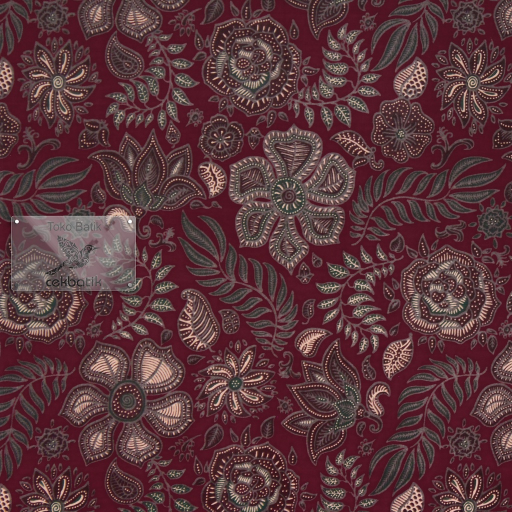 Jual kain batik - Kualitas Ekspor Motif Batik Bunga Elegan V4 (Maroon ...