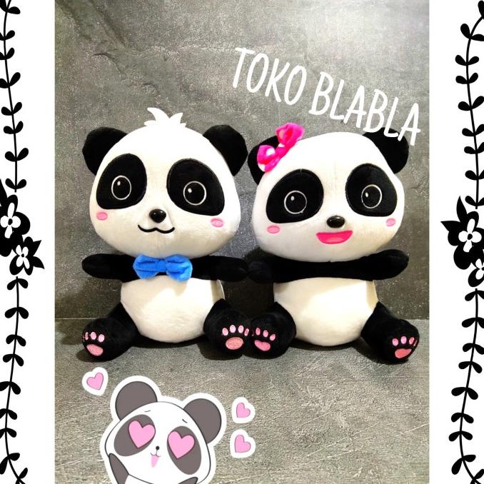 Jual mainan anak boneka panda lucu miu miu & kiki kartun babybus baby ...