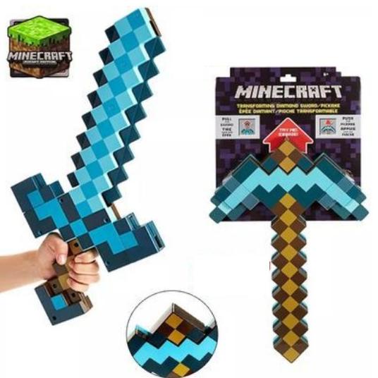Jual Mojang Minecraft Sword Pickle Axe Pedang Kapak Mainan Pixel ...