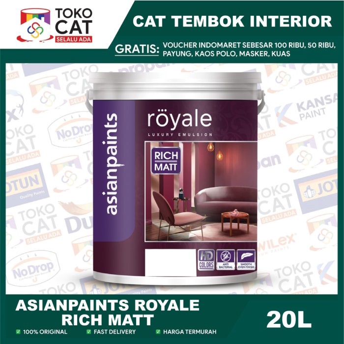 Jual Cat Tembok Dalam Asian Paint Rich Matt Interior Warna Putih 20 ...