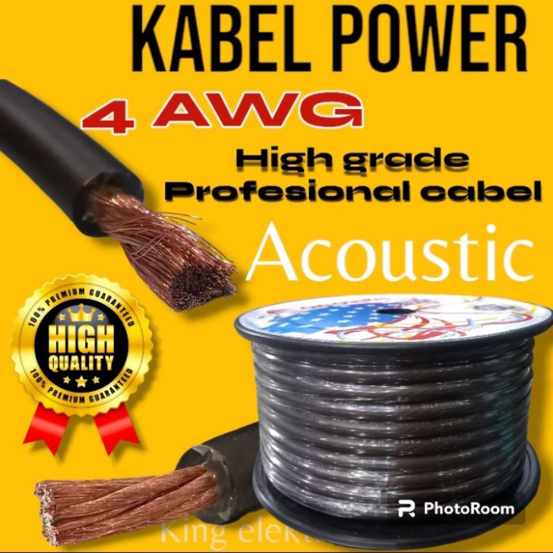 Jual KABEL POWER KABEL AKI ACOUSTIC 4AWG HARGA PER METER | Shopee Indonesia