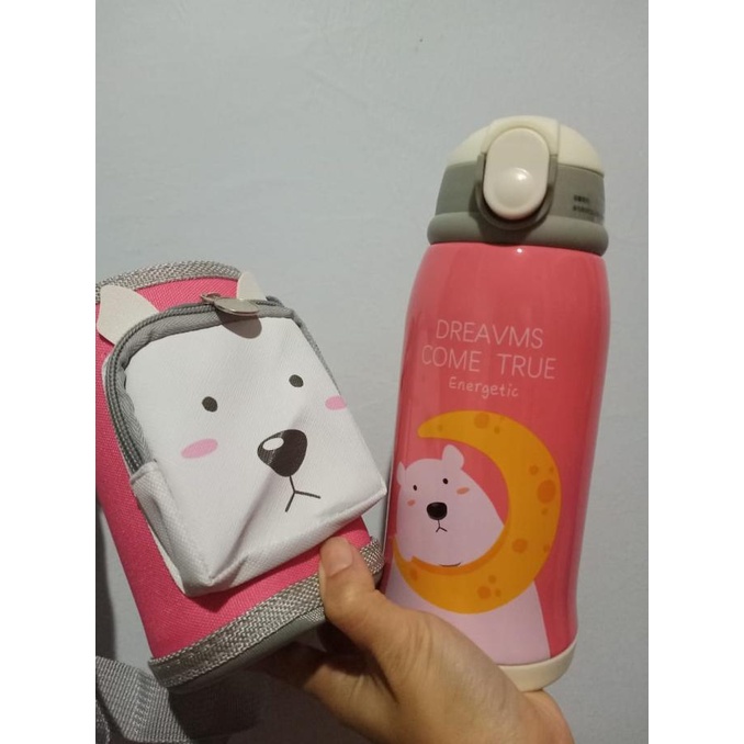 Jual Botol Minum Anak Animal SEries Termos Stainless Anak 2in1 Tas ...