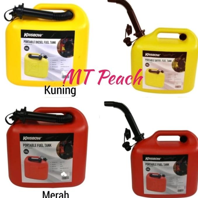 Jual KRISBOW JERIGEN BENSIN SOLAR PLASTIK 10L FUEL GASOLINE TANK JERRY ...