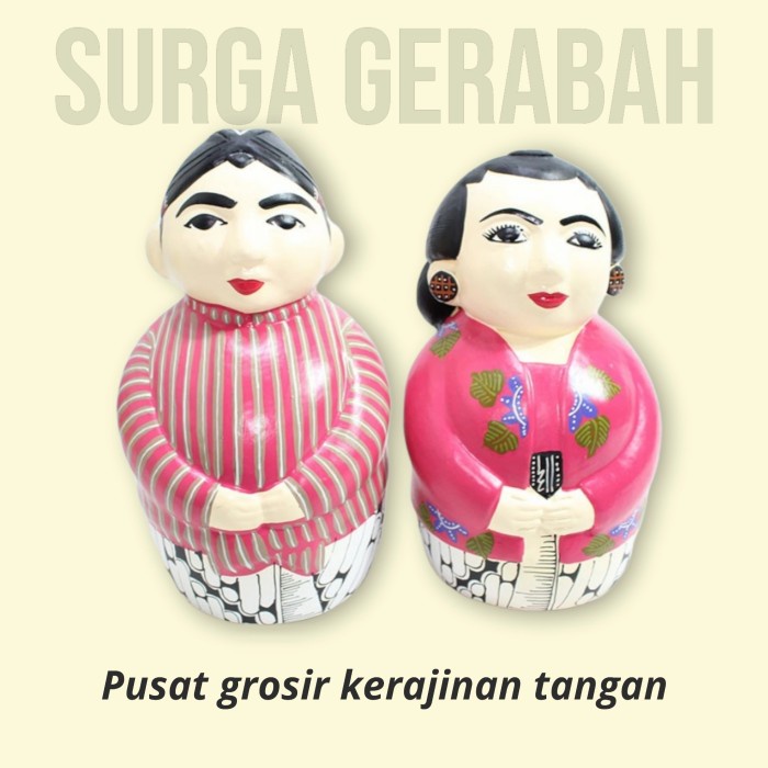 Jual Pajangan patung batik penganten Jawa - Celengan pengantin Jawa set ...