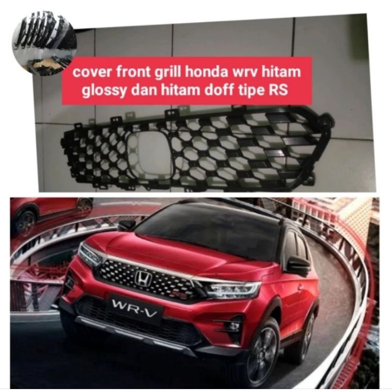 Jual cover front grill honda wrv tipe RS hitam glossy dan hitam doff ...
