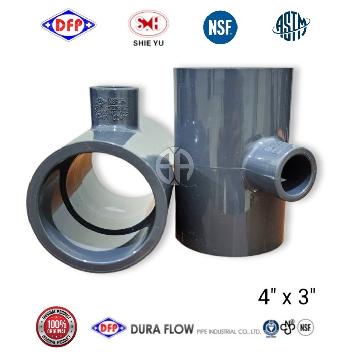 Jual [New] Tee Reducer Upvc Sch 80 Size 4X3 Inch Socket Ansi Dura Flow ...