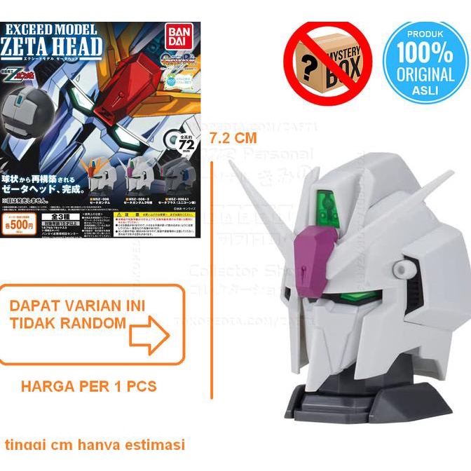 Jual [GMR] UNIT 3 ZETA GUNDAM 7 CM EXCEED MODEL ZETA HEAD GASHAPON ...