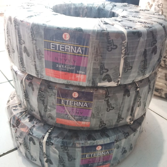 Jual New Ori Kabel Roll Listrik 50 Meter Eterna Nyyhy 2X1.5 Mm Serabut Tembaga Berkualitas ...