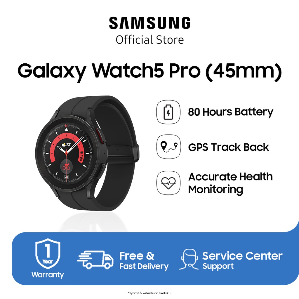 Jual Samsung Galaxy Watch5 Pro (45mm) - Black Titanium | Shopee Indonesia