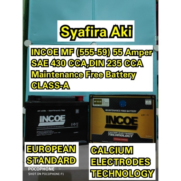 Jual [New] Aki Mobil Chevrolet Spin 1.5 Incoe Mf Astra 555-59 Aki ...