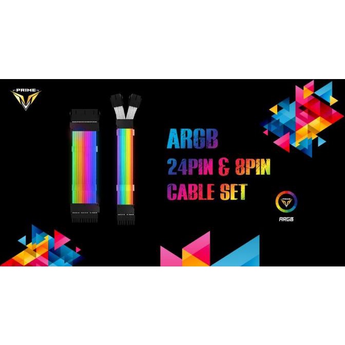Jual Prime Argb 24 Pin Psu Cable + Argb 8 Pin Vga Cable Extension ...