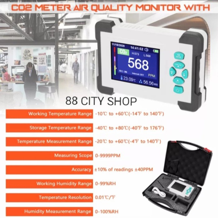Jual Ori Carbon Dioxide Detector Monitor Meter Co2 Sensor Karbon ...