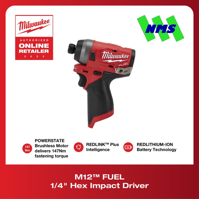 Jual Baru Obeng Cordless Milwaukee M12 Fid-0 Fuel Hex 1/4 Impact Driver ...