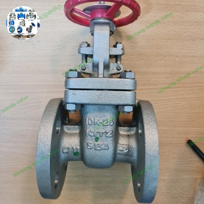 Jual New Gate Valve Kitz 1 1/2 Inch Dn40 S13A Ss304 Stainless Jis 10K Flange Diskon | Shopee ...