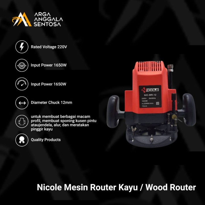 Jual [Original] Nicole Mesin Router Kayu / Wood Router Terbatas ...