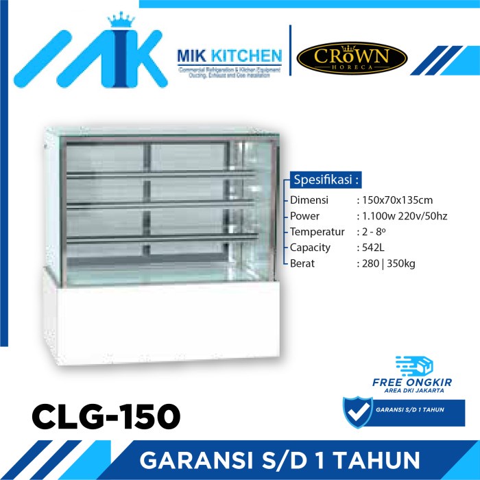 Jual [Baru] Crown Rectangular Cake Showcase Clg-150 / Clg 150 / Clg150 ...
