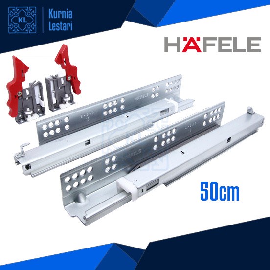 Jual Rel Laci Tandem Tanem HAFELE Full Extension Slow Motion 50cm ...