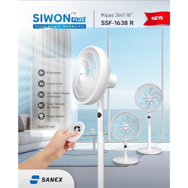 Jual Sanex Stand Fan Sanex 16Inch Remote & Deskfan Sanex 16 Inch 3In1 7 ...