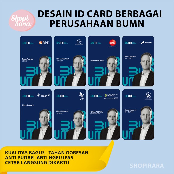 Jual ID CARD BUMN BANK MANDIRI TERBARU MENGGUNAKAN KARTU EMONEY ...