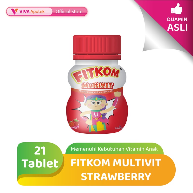 Jual Fitkom Multivit Strawberry Memenuhi Kebutuhan Vitamin Anak (21 ...