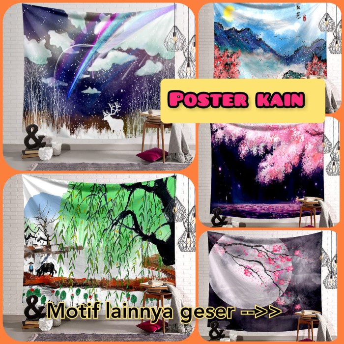 Jual HIASAN DINDING POSTER KAIN BACKGROUND FOTO PEMANDANGAN KOTA PETA ...