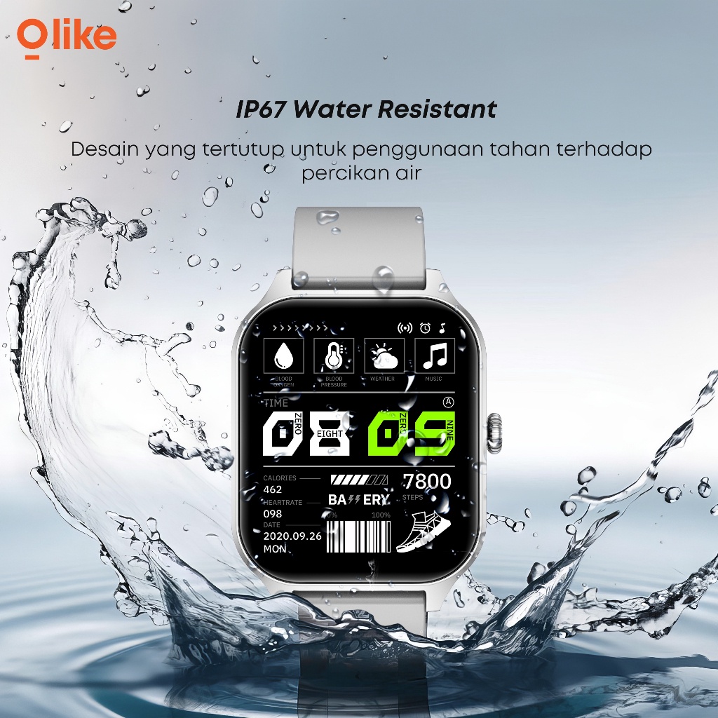 Jual Olike Smartwatch Waterproof Ip67 Touch Screen Bluetooth Call ...