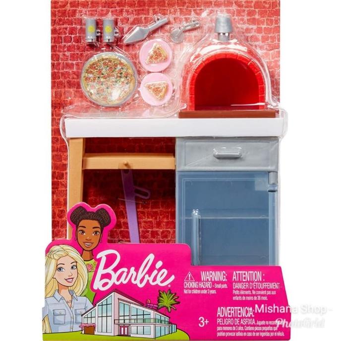 Jual Furniture Boneka Barbie Mattel Brick Oven Pizza Outdoor Playset ...