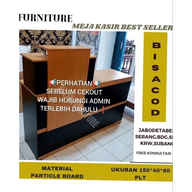Jual MEJA KASIR RESEPSIONIS MEJA LAUNDRY UNDAKAN WARNA COKLAT ITEM TYPE ...