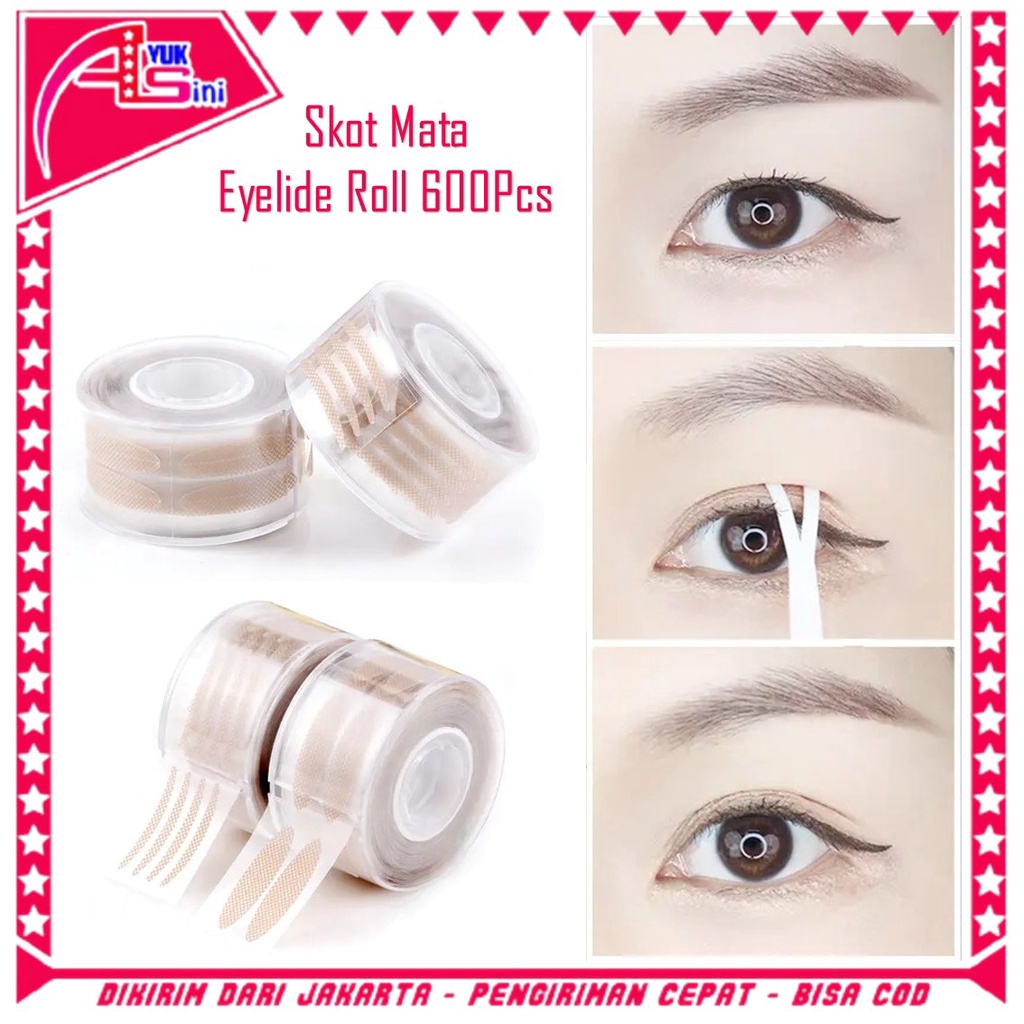 Jual AS Skot Mata Eyelide Roll 600Pcs Double Eyelid Stickers Tape ...