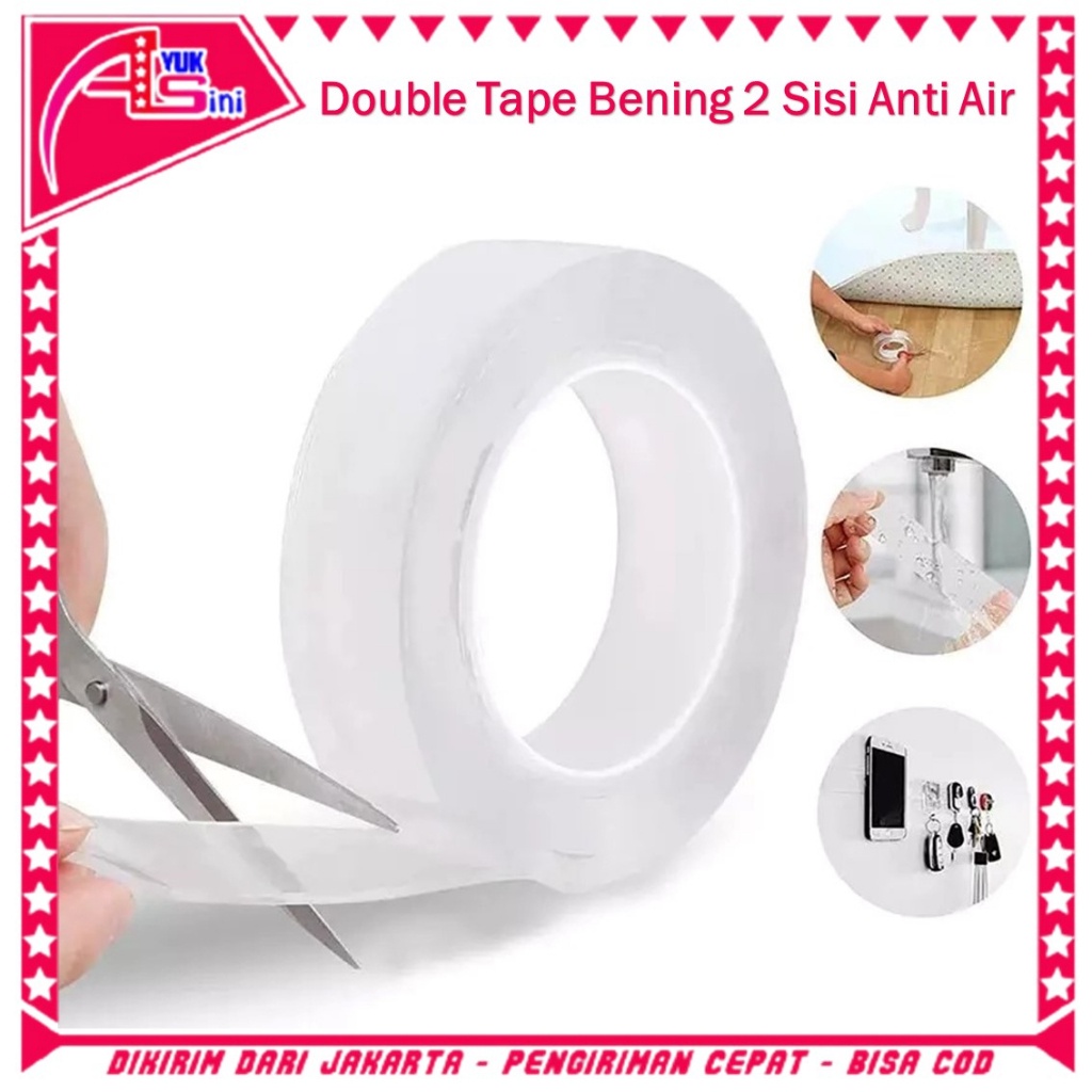 Jual AS Double Tape Gel Isolasi Bening 2 Sisi Anti Air Tape Multifungsi ...