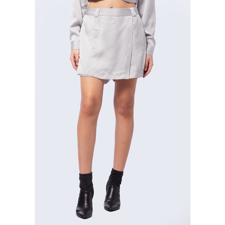 Jual COLORBOX Satin Mini Skort Lt. Grey | Shopee Indonesia