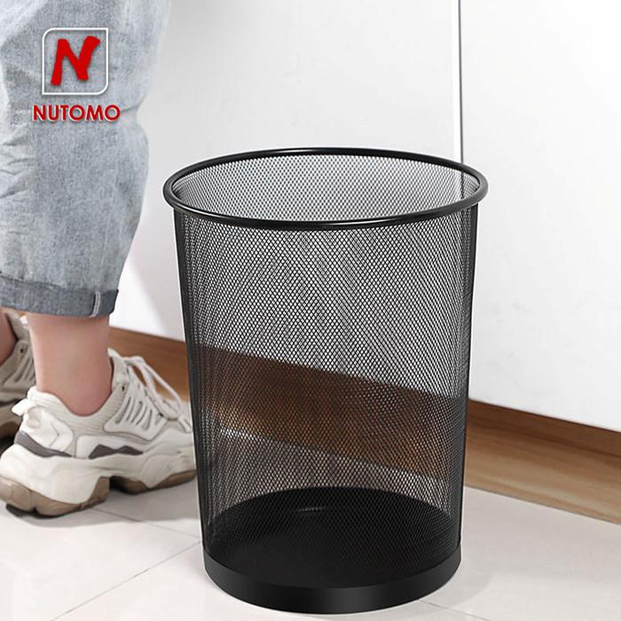 Jual TEMPAT SAMPAH KERANJANG JARING BESI TONG BULAT METAL TRASH BIN ...