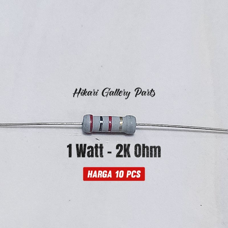 Jual [10 PCS] Resistor 1Watt 2K Ohm Toleransi 5% / Resistor 2k Ohm 1 Watt Tol 5% Per 10 Pcs ...