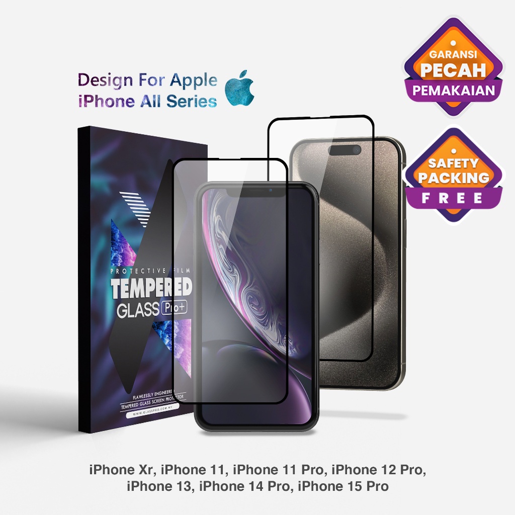 Jual GLASS PRO Premium Tempered Glass iPhone Xr, iPhone 11, iPhone 11 ...