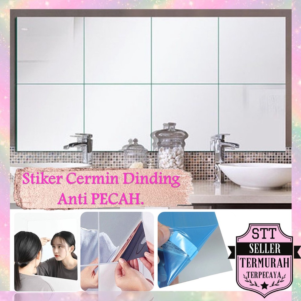 Jual STT Stiker Cermin Dinding Anti Pecah Tempel Persegi Rectangular ...