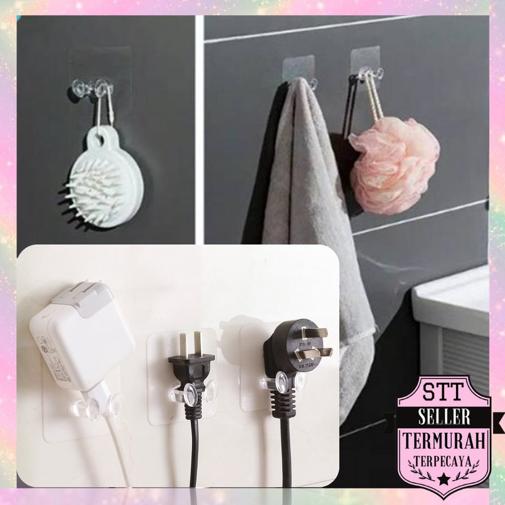 Jual STT Gantungan Kabel Dinding Transparant Penyanggah kabel Colokan ...