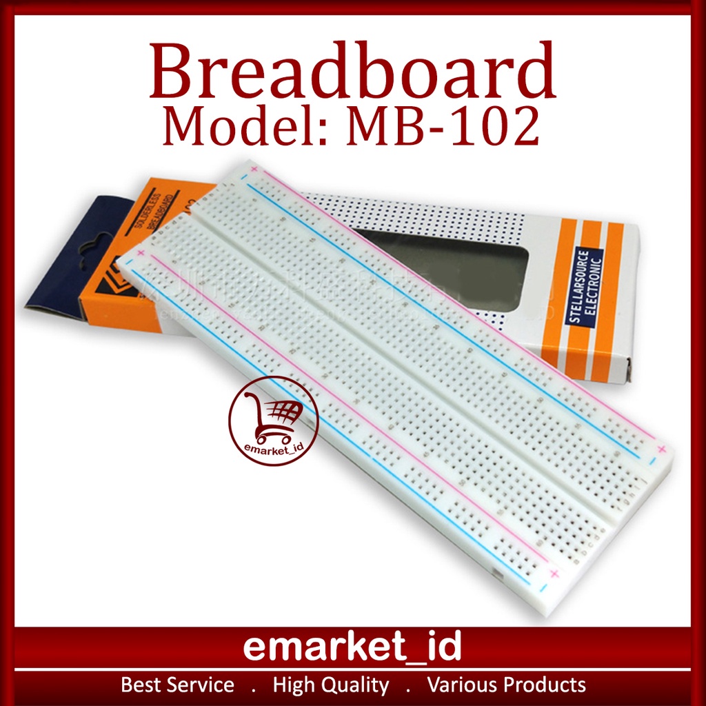 Jual Breadboard MB-102 / Solderless 830 Lubang Point PCB Bread Project ...