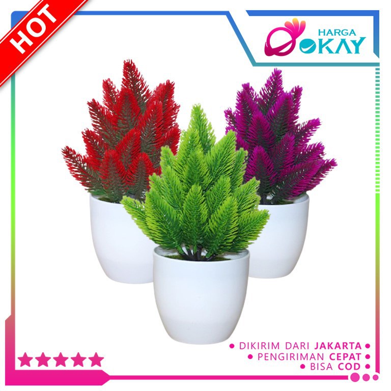 Jual HO Ornamen Tanaman Daun Phoenix BUNGA 34 Bunga Hias Plastik Pot ...