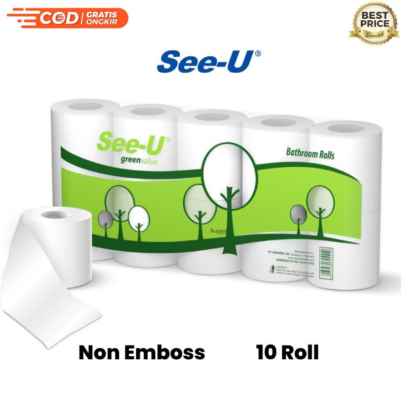 Jual Tisu Tissue See-U Non Emboss Isi 10 Rolls / 215 Sheets / 2 Ply ...