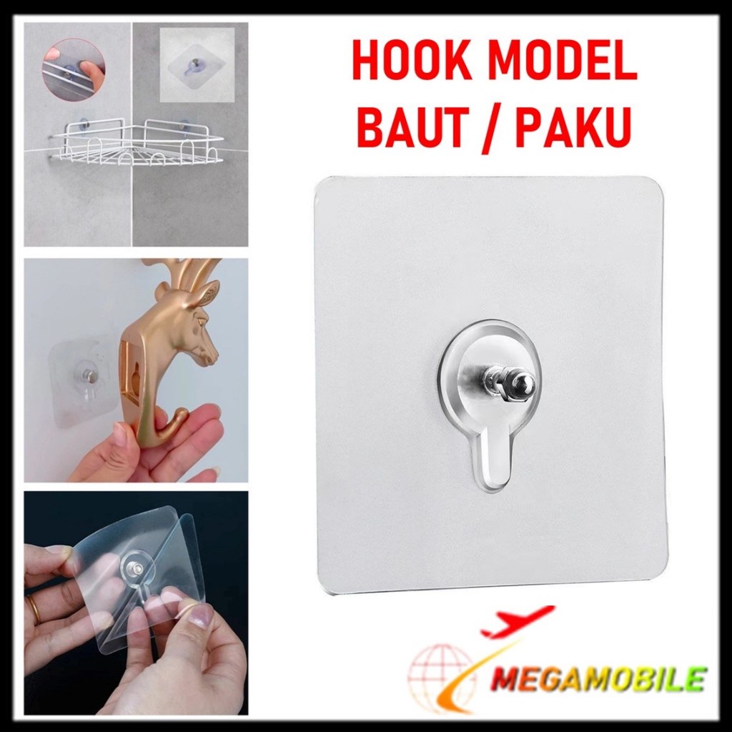 Jual MM - Gantungan Tempel Baut Stiker Bening Ajaib Tanpa Paku Bor Wall ...