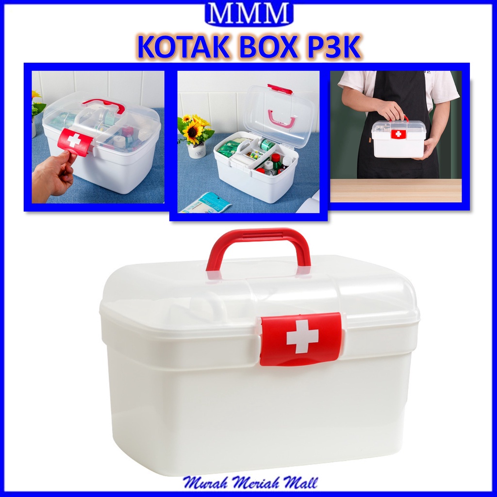 Jual MMM Kotak P3K Dua Susun Tempat Penyimpanan Obat Jinjing Praktis ...