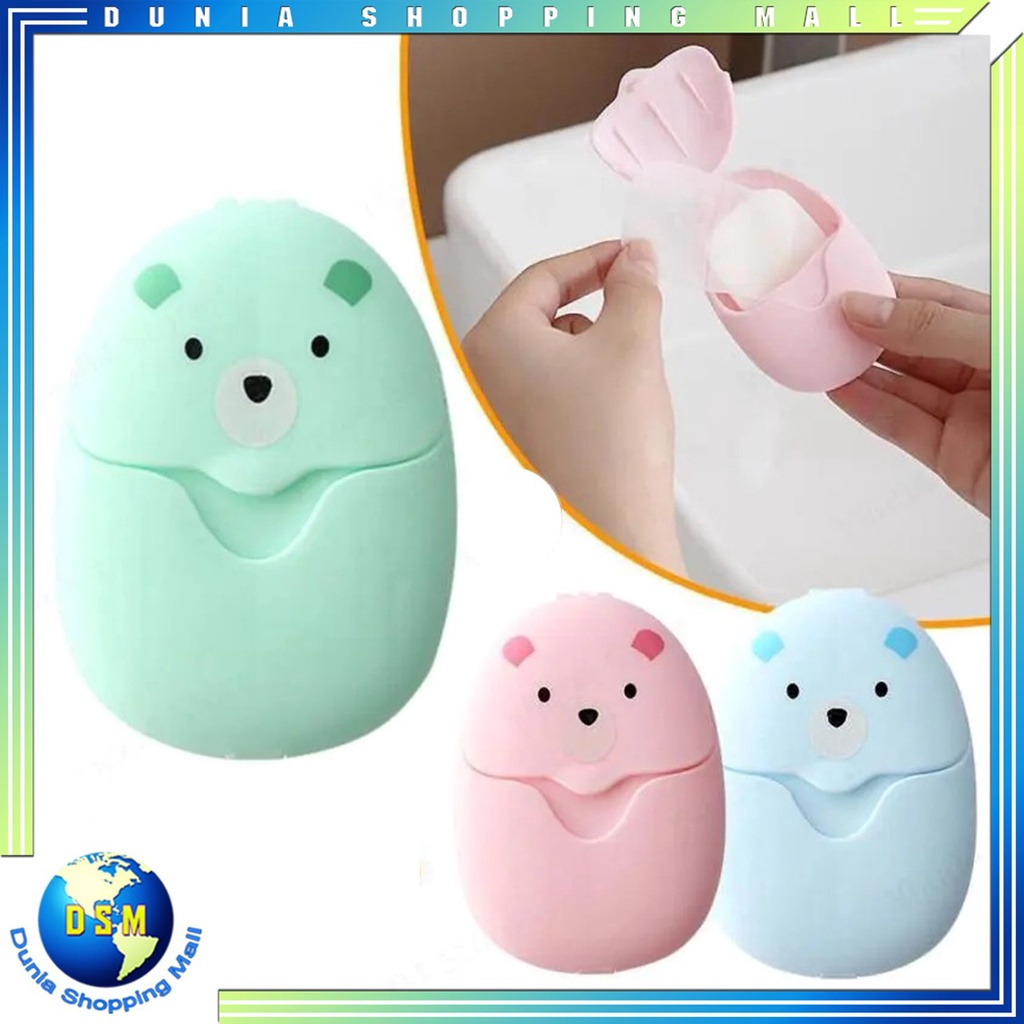 Jual DSM Sabun Kertas Mini Motif Beruang Isi 50Pcs Hand Soap Mini ...